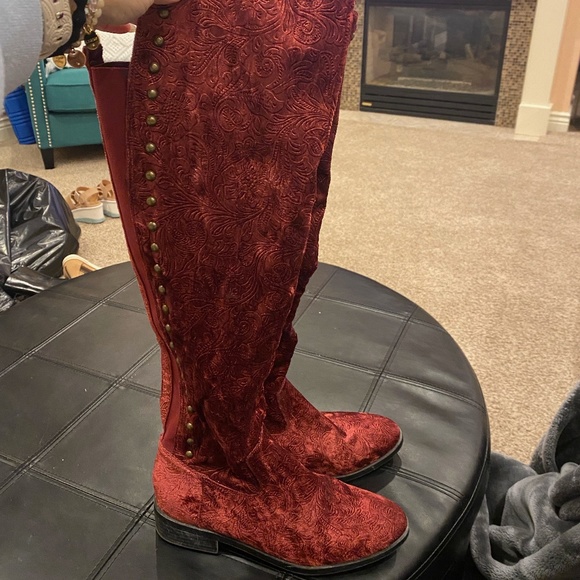 Very Volatile | Shoes | Burgundy Very Volatile Over The Knee Boot ...